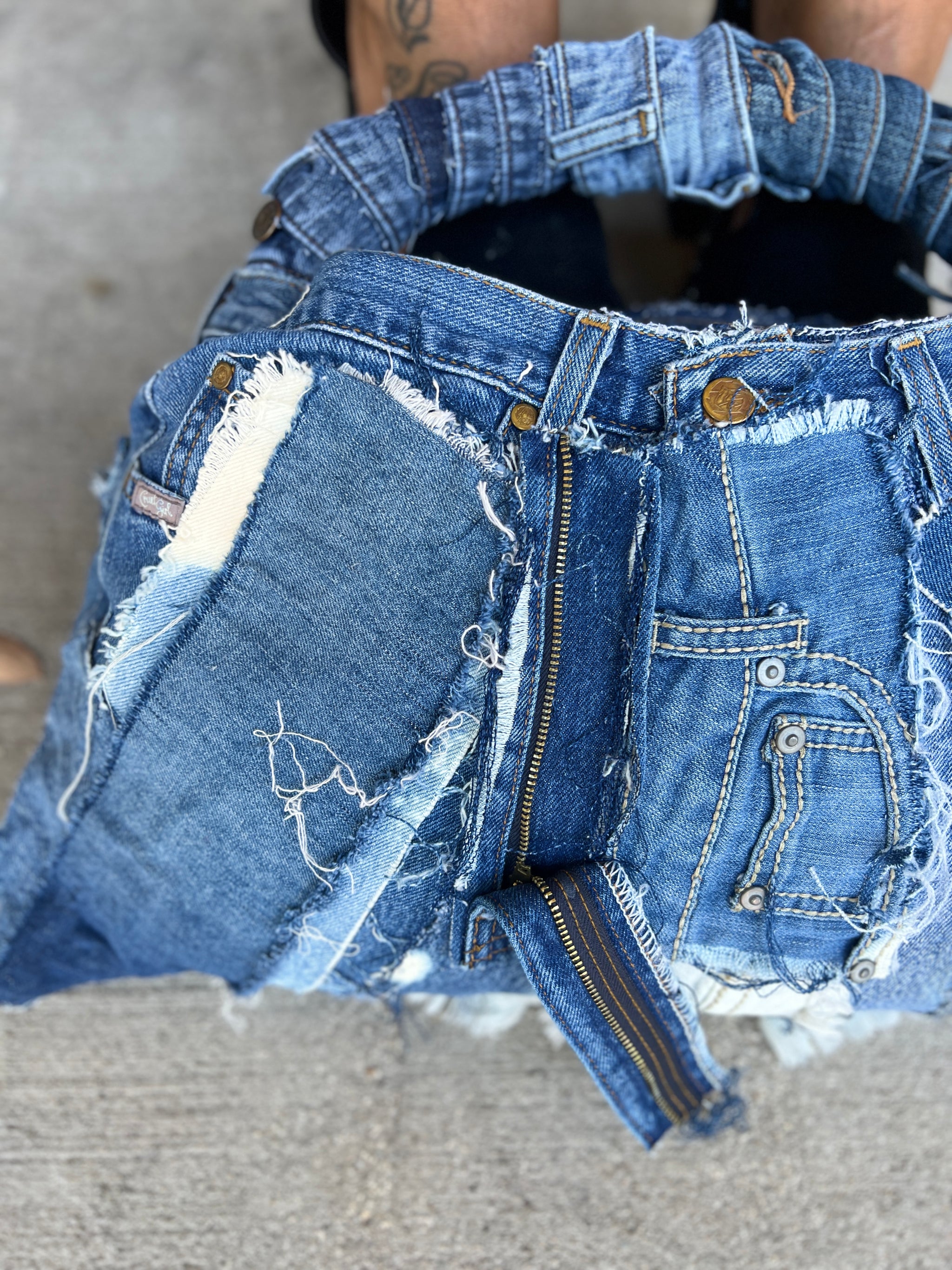 Ugly Daisy Dukes Shredded Denim Rag Purse - Funky Grunge Boutique